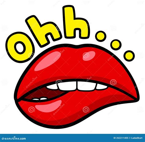 Ohh Sticker Chat Reaction With Female Lips Stock Vector Illustration Of Lips Balloon 262211405