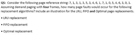 solved q4 consider the following page reference string