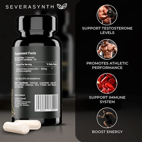 SEVERASYNTH Tongkat Ali Para Hombres 600 Mg Suplemento De Mejora