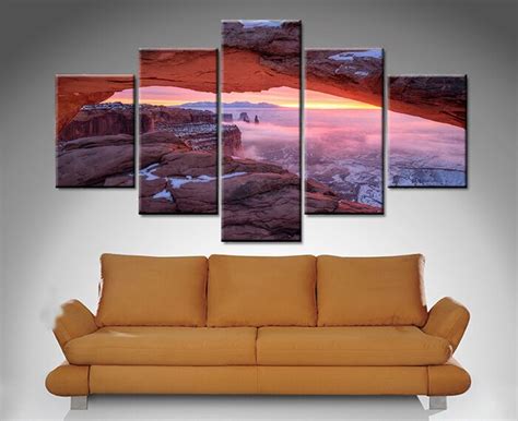 Pink Canyon Sunset Panel Split Art Set Australia Collage Canvas Art Gallery