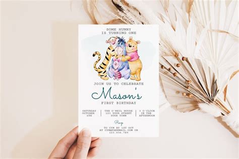 Winnie The Pooh Invitation Winnie Pooh Birthday Invitation Template