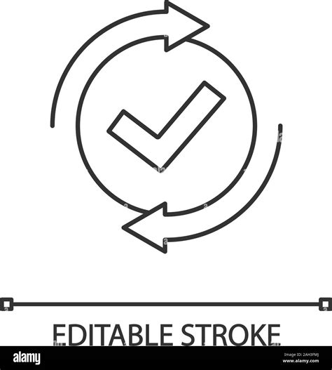 Checking Process Linear Icon Successfully Checked Thin Line Illustration Approved Testing