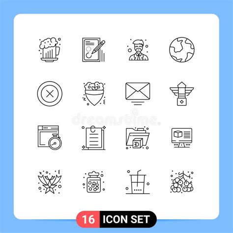 User Interface Pack Of 16 Basic Outlines Of Discovery World Drawing