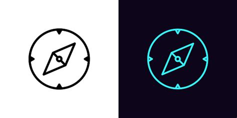 편집 가능한 획이 있는 윤곽선 나침반 아이콘입니다 선형 나침반 화살표 북쪽 방향 방향 포인터 픽토그램 항행 0명에 대한 스톡 벡터 아트 및 기타 이미지 Istock