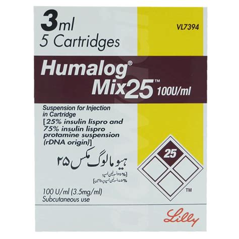 Humalog Mix 25 100iu Inj— Dawaai Uses Side Effect Price In Pakistan