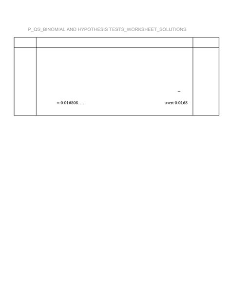 Binomial And Hypothesis Test Solutions Pdf Statistical Inference Statistical Analysis