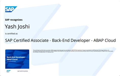 sap abapcloud certification sapabap learning professionalgrowth