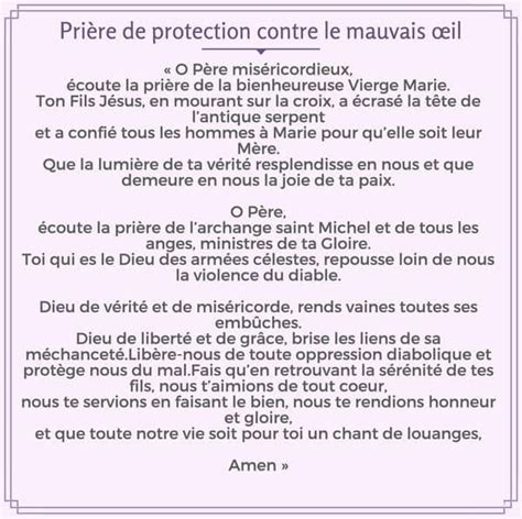 Prière contre le mauvais oeil ou sort lancé par jalousie ou par envie