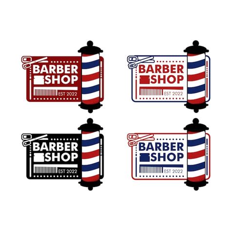 Logotipo ou ícone da barbearia na ilustração de design plano Vetor