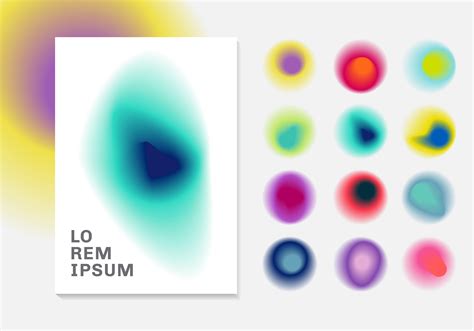 Set Of Vibrant Gradient Blurs Background Abstract Colorful Gradients