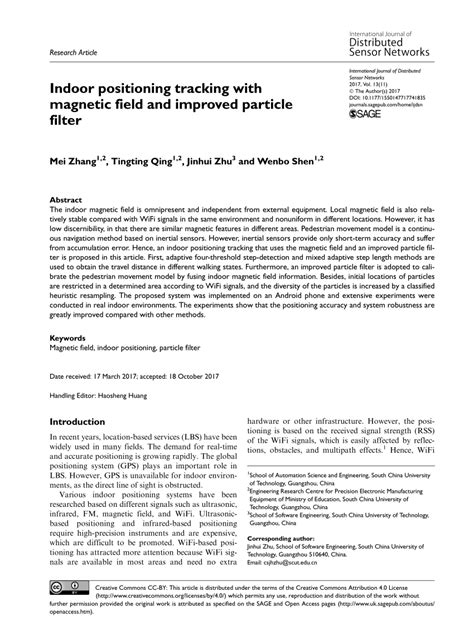 pdf indoor positioning tracking with magnetic field and improved