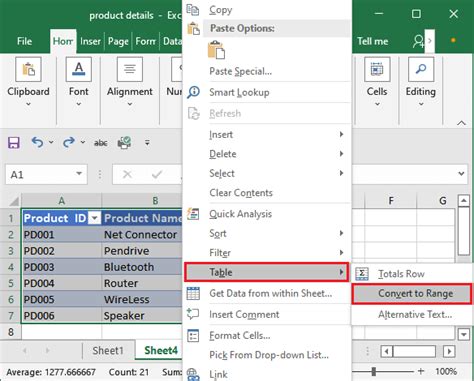 How To Remove Table In Excel Javatpoint