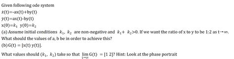 Solved Given Following Ode System Chegg