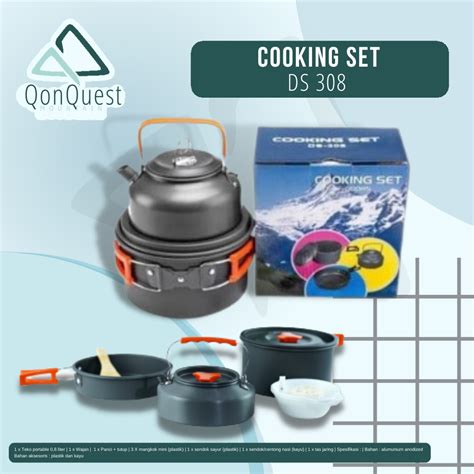 Jual COD Alat Masak Praktis Cooking Set Ds 308 Cooking Set Outdoor Cooking Set Camping