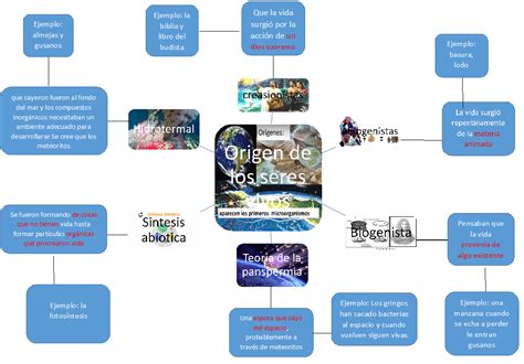 Biologia Mapa Mental Origen De Los Seres Vivos