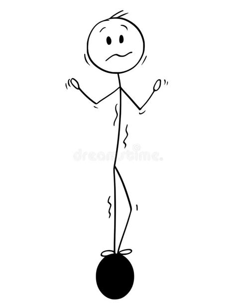 Cartoon Of Man Or Businessman And Big Decimal Separator Or Point Or