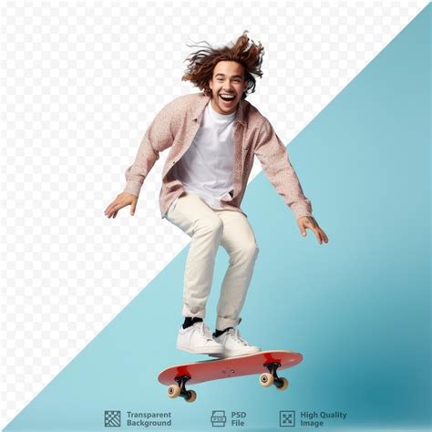 Patinador Joven Y Atractivo Sobre Fondo Transparente Archivo PSD Premium