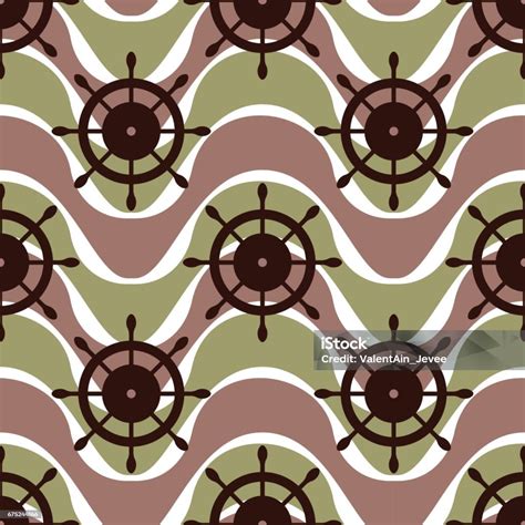 스티어링 휠과 벡터 완벽 한 패턴입니다 대칭 배경 항해 주제입니다 그래픽 일러스트입니다 배치 배경 직물 인쇄 장식 표면에 대 한 서식 파일 Jade Helm 15에 대한