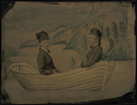 Portrait Of Two Women In A Boat By American 19th Century