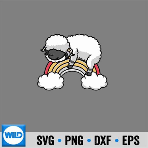 Sheep Svg Valais Blacknose Sheep Rainbow Sleeping Pajama Napping Svg