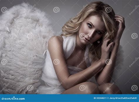 Beautiful Blond Angel Stock Image Image Of Mysterious 33244611