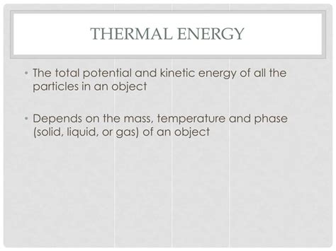 Ppt Thermal Energy And Matter Powerpoint Presentation Free Download