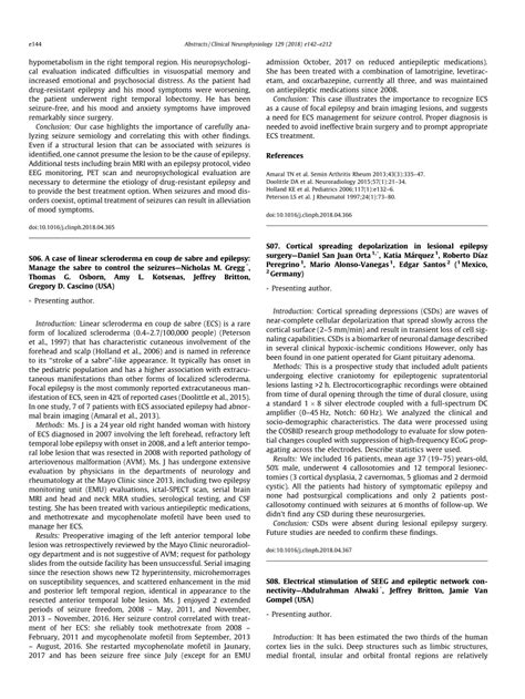 Pdf S07 Cortical Spreading Depolarization In Lesional Epilepsy Surgery