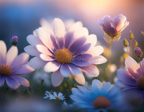 Flowers Soft Focus Effect Depth Of Field Dof Depth Of Field Stock Illustration