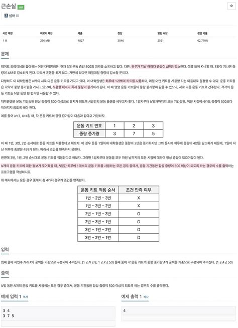 백준 Python 18429 근손실