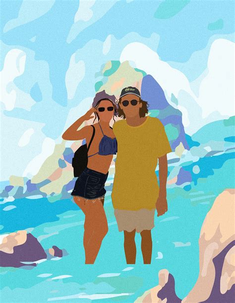 Illustration De 2 Personnes Avec Larrière Plan Etsy France