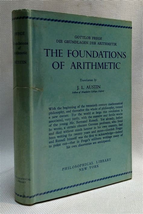 Die Grundlagen Der Arithmetik The Foundations Of Arithmetic By Frege Gottlob J L Austin
