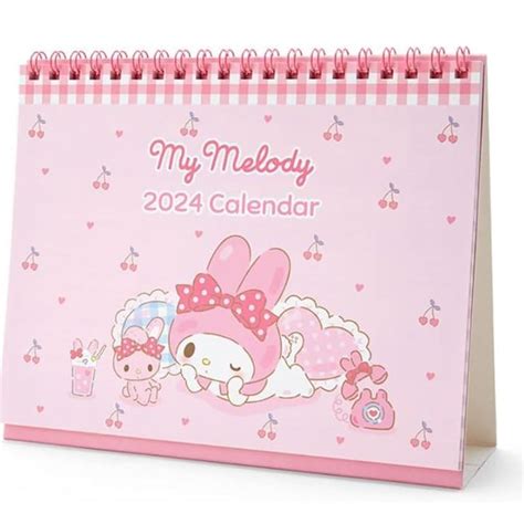 【em】日文版桌曆 Sanrio 2024年（美樂蒂）內附貼紙 桌上型月曆 蝦皮購物