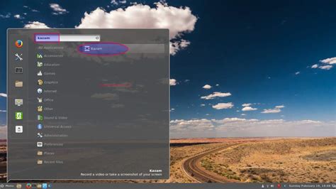 Access Kazam Ubuntu Linuxmint