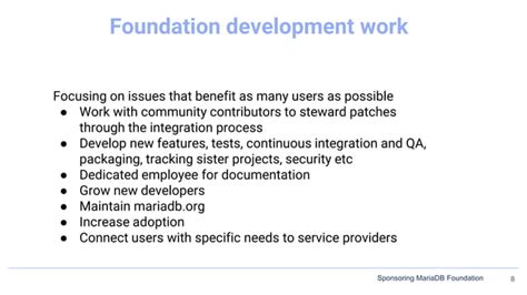 Mariadb Foundation Sponsorship Ppt