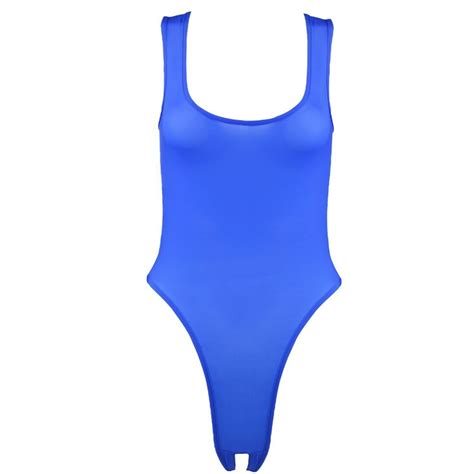 Womens Sexy Mesh One Piece Bodysuit See Through High Cut Lingerie
