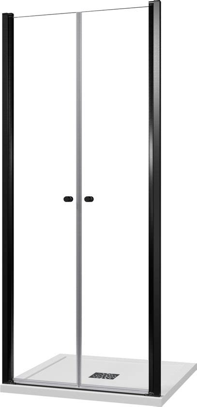 Luca Varess Kuresa Douche Pendeldeur 90 X 200 Cm Helder Glas Mat Zwart