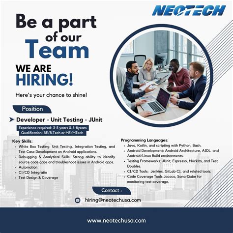 hiring junitdeveloper java softwaretesting careeropportunity