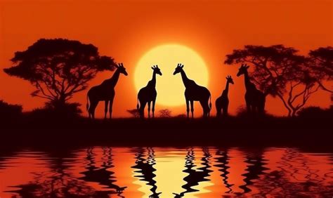 Premium Ai Image Wild Sunset Elephant Nature Animal Wildlife Africa