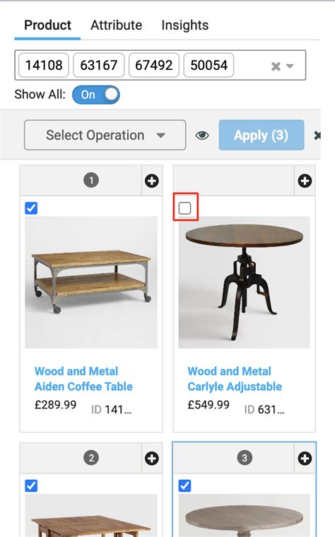 Bulk Select Products