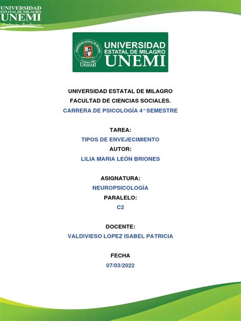 Tipos De Envejecimiento Pdf Senectud Fisiología