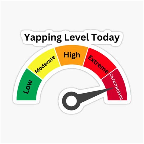 Professional Yapper Yapping Level Meter Funny Meme Sticker For Sale