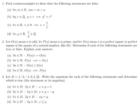 solved 1 find counterexamples to show that the following