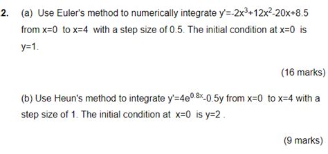 Solved A Use Euler S Method To Numerically Integrate Chegg