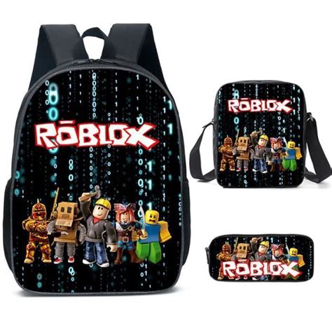 Roblox Sac À Dos Enfant Ensemble 3 Pièces avec boîte à Lunch et étui à