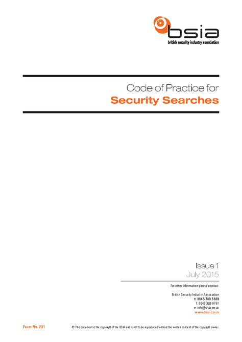231 Security Searches Cop Code Of Practice For Security Searches