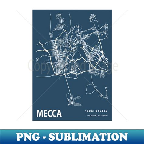 Mecca Blueprint Street Map Mecca Colour Map Prints Sublima Inspire