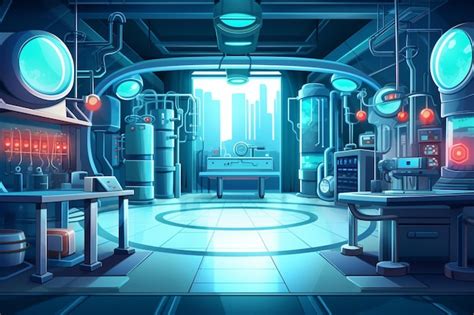 Premium Photo Vector Futuristic Science Lab Background