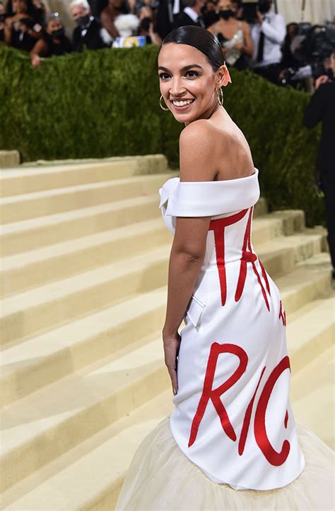 Alexandria Ocasio Cortezs Met Gala 2021 Dress Photo Hollywood Life
