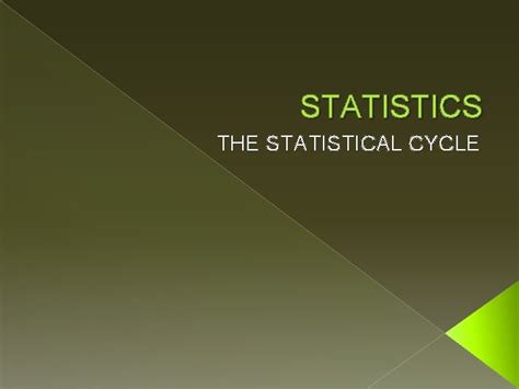Statistics The Statistical Cycle What Is A Statistics