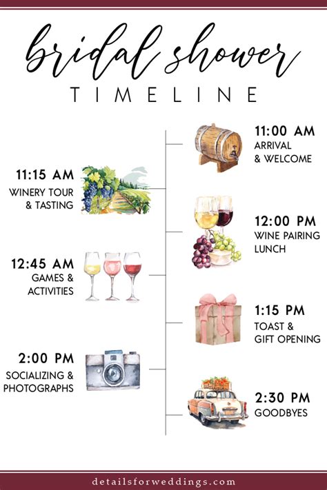 Bridal Shower Timeline Step By Step Schedule Of Events